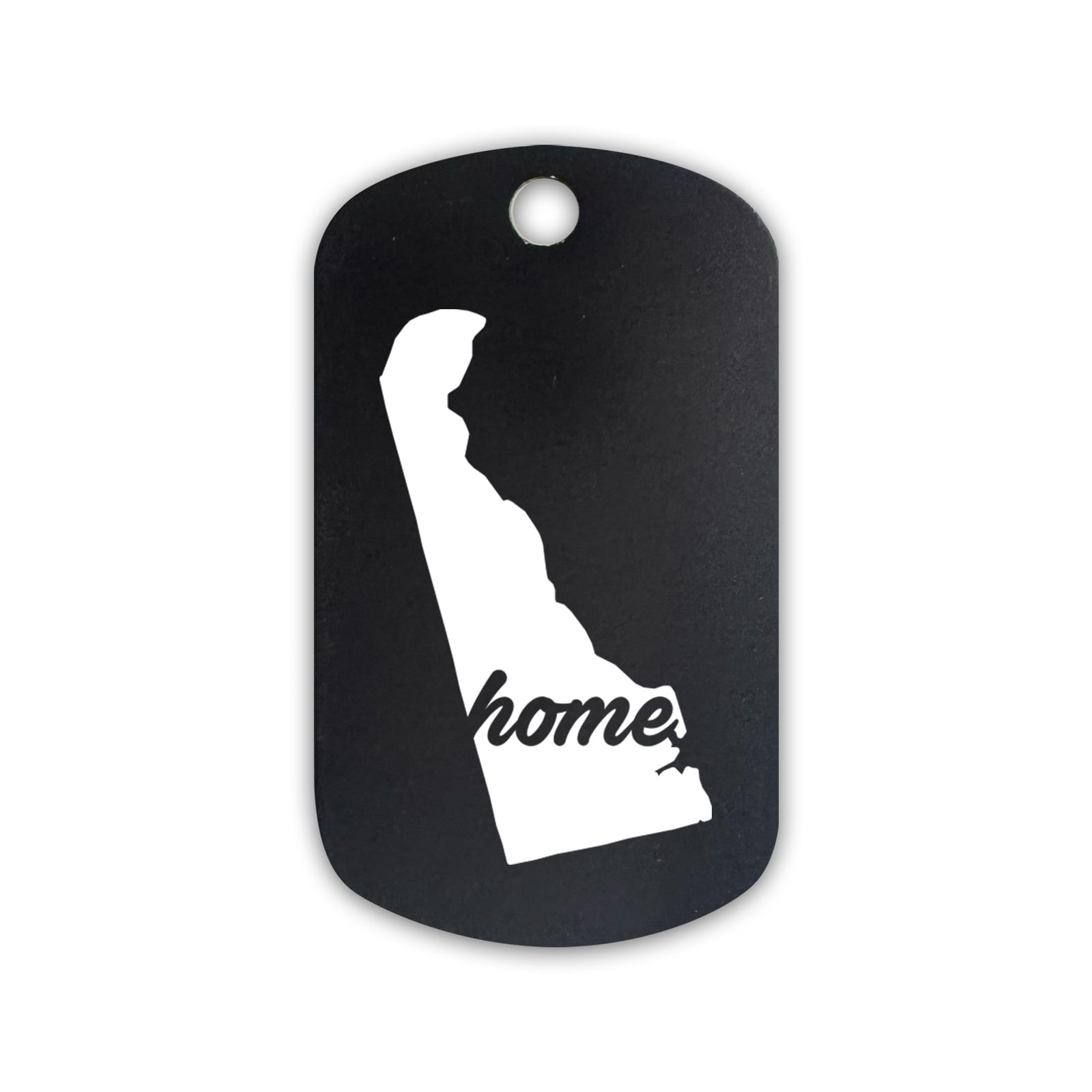 Delaware Home GI Dog Tag Aluminum Keychain state shaped de love - Black ...