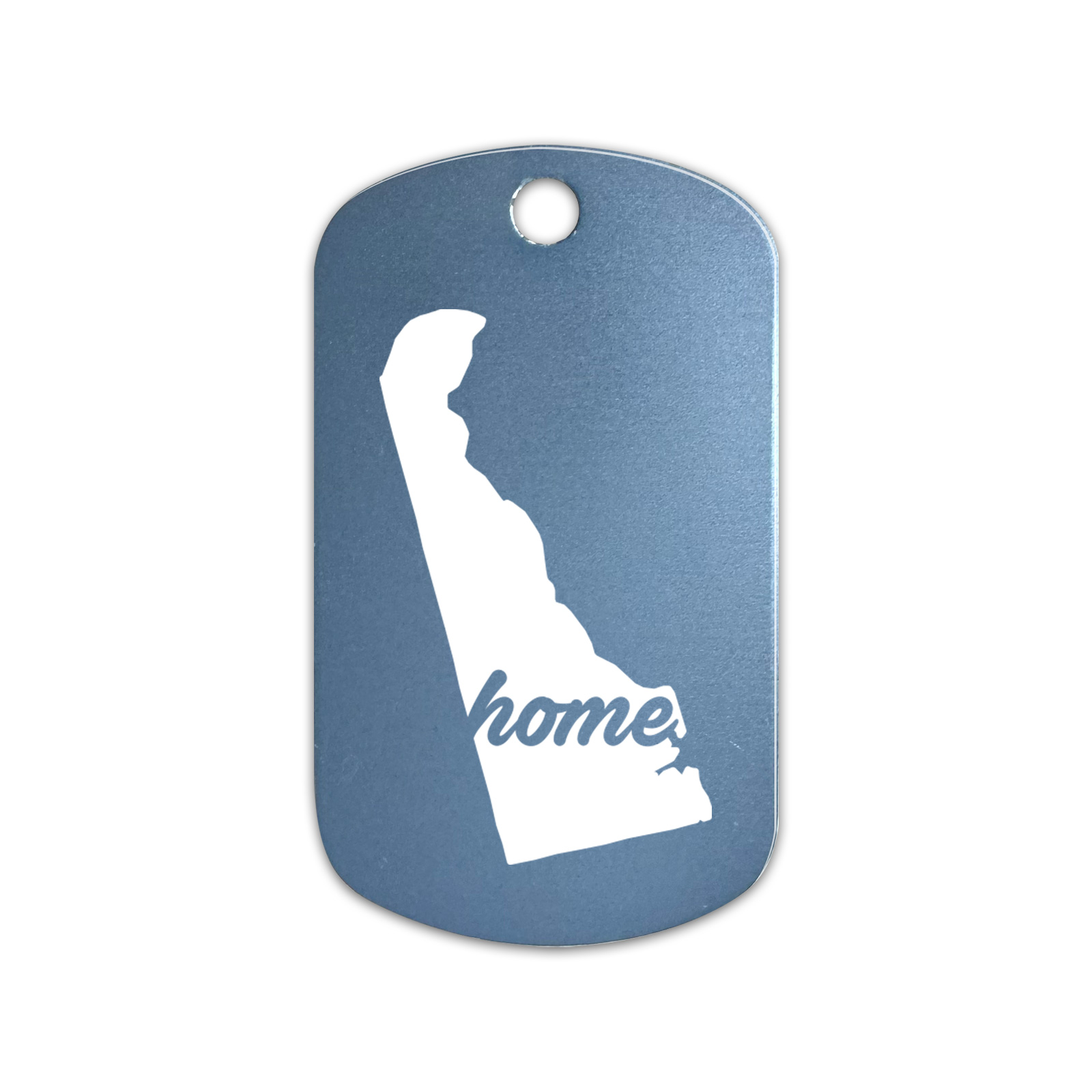 Delaware Home GI Dog Tag Aluminum Keychain state shaped de love - Light ...
