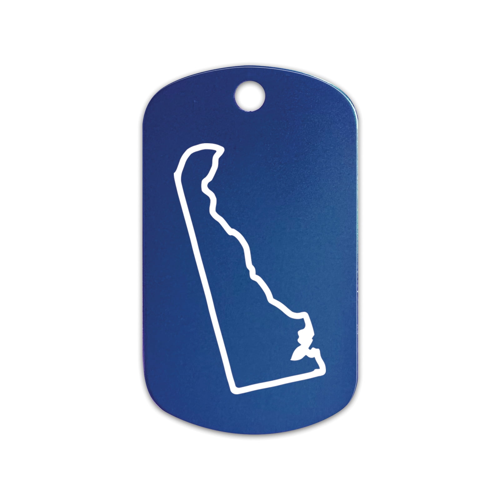Delaware Outline GI Dog Tag Aluminum Keychain de - Blue - Walmart.com