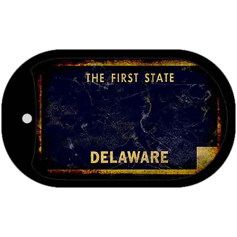 Delaware Rusty Blank Novelty Metal Dog Tag Necklace DT-8125 2" x 1" Dog ...