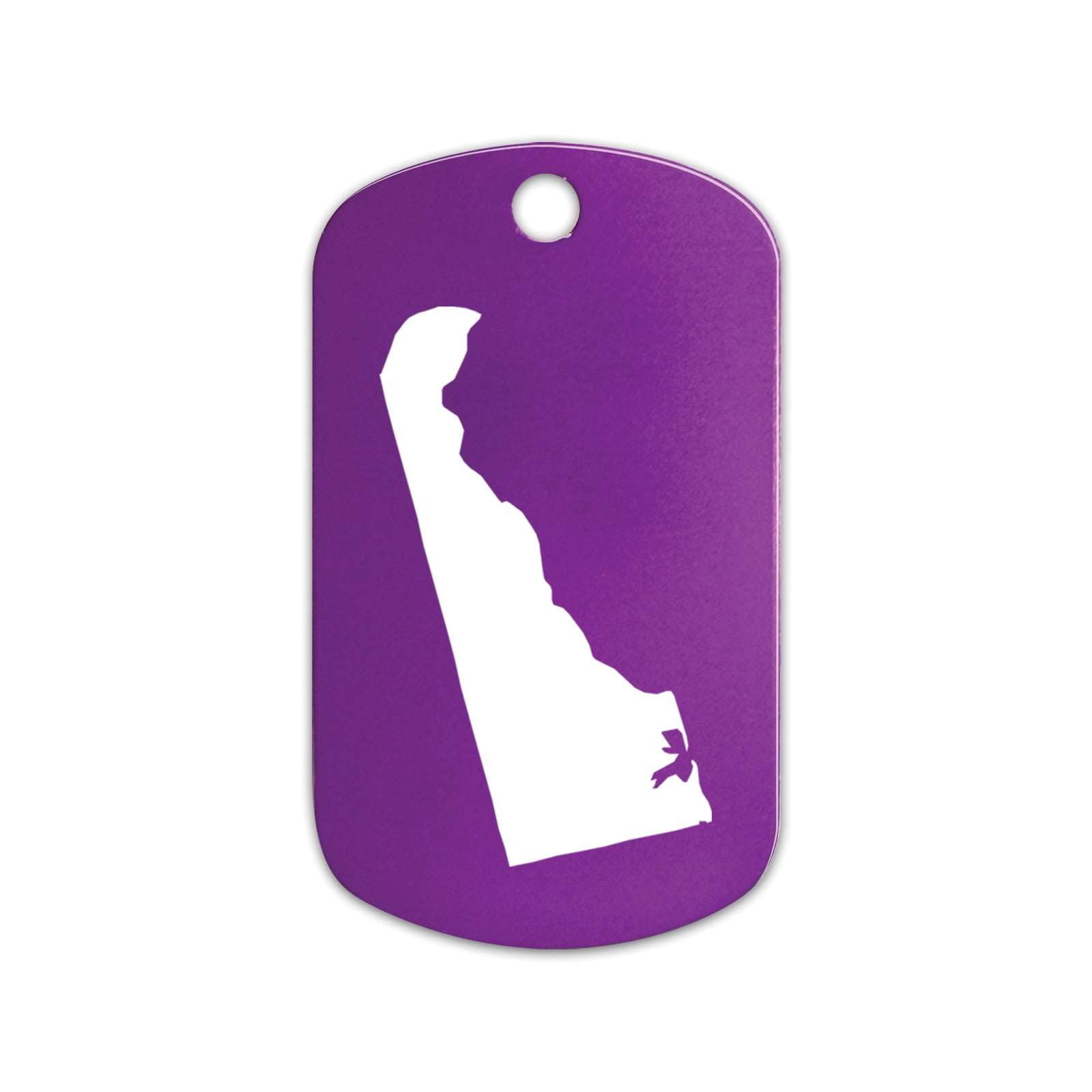 Delaware Shaped GI Dog Tag Aluminum Keychain de - Purple - Walmart.com