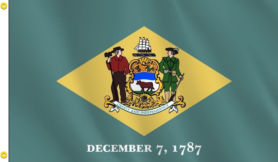 Delaware State Flag, Nylon, 3' x 5', 100% Made in USA, Canvas Header ...