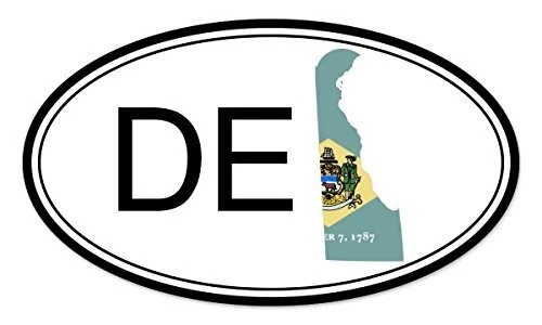 Delaware State Flag Oval Car Sticker Phone Decal Water Bottle Stickers ...