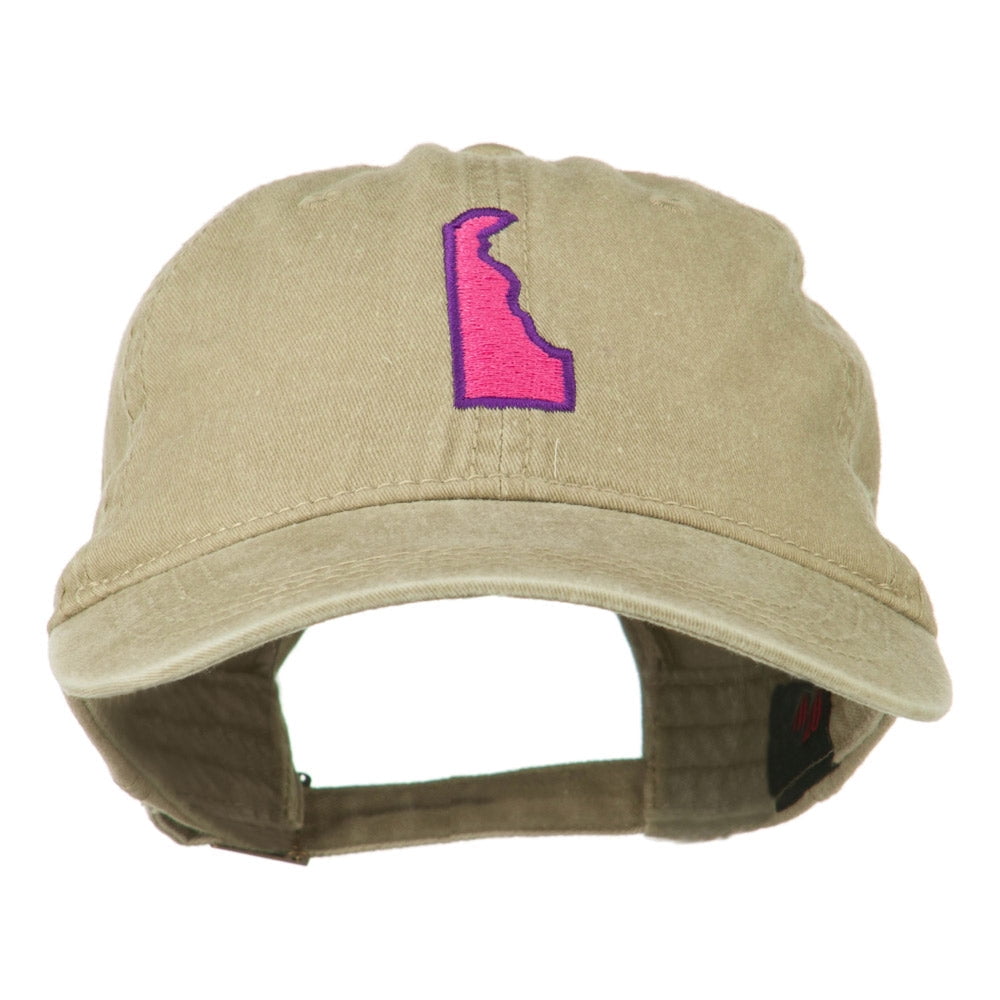 Delaware State Map Embroidered Washed Cap - Khaki OSFM - Walmart.com