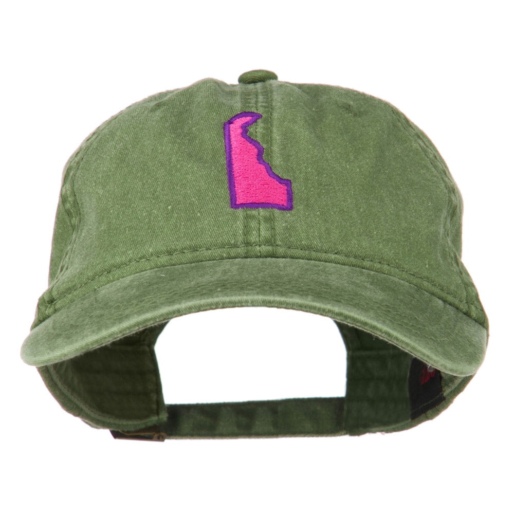 Delaware State Map Embroidered Washed Cap - Olive OSFM - Walmart.com