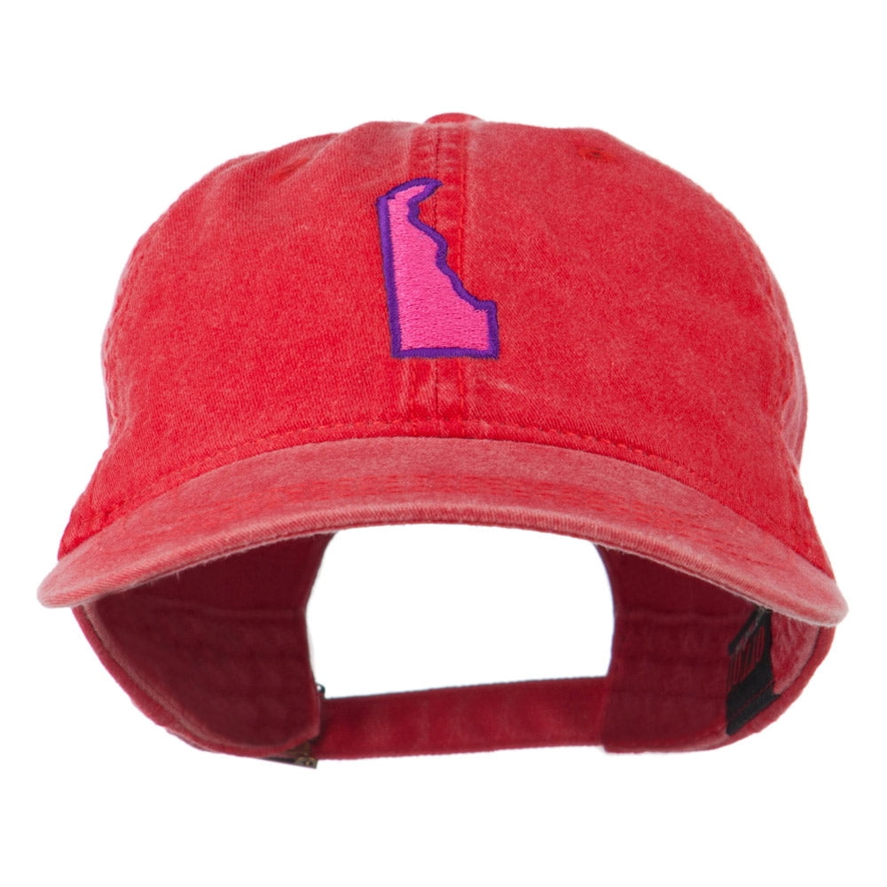 Delaware State Map Embroidered Washed Cap - Red OSFM - Walmart.com