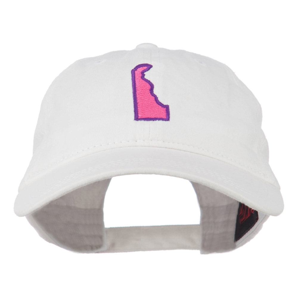 Delaware State Map Embroidered Washed Cap - White OSFM - Walmart.com