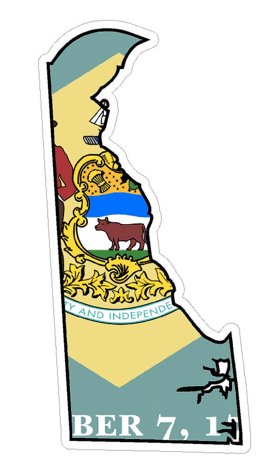 Delaware State (Q10) Shape Flag Vinyl Decal Sticker Car/Truck Laptop ...