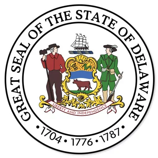 Delaware State Seal Flag Bumper Sticker Decal Phone Decal Water Bottle ...