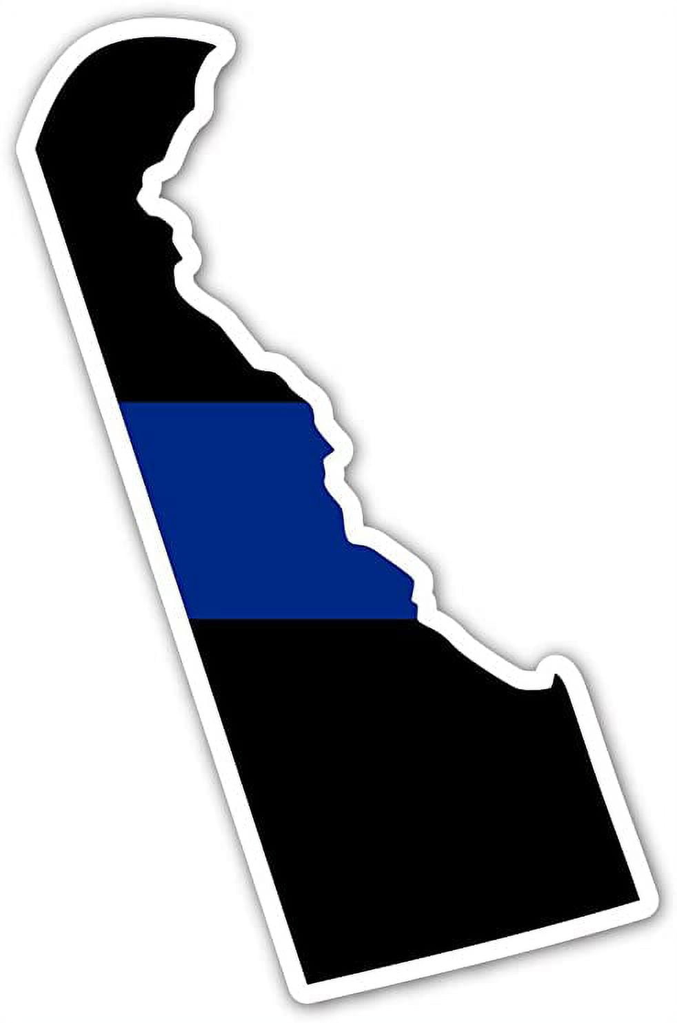 Delaware State Shape Police The Thin Blue Line Ribbon - Law Enforcement ...