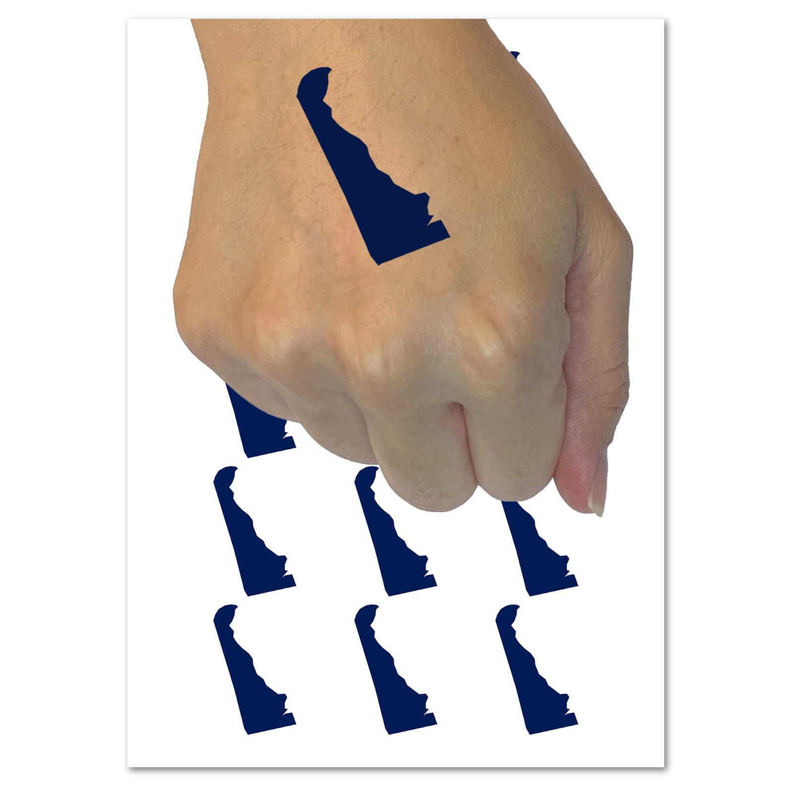 Delaware State Silhouette Water Resistant Temporary Tattoo Set Fake ...