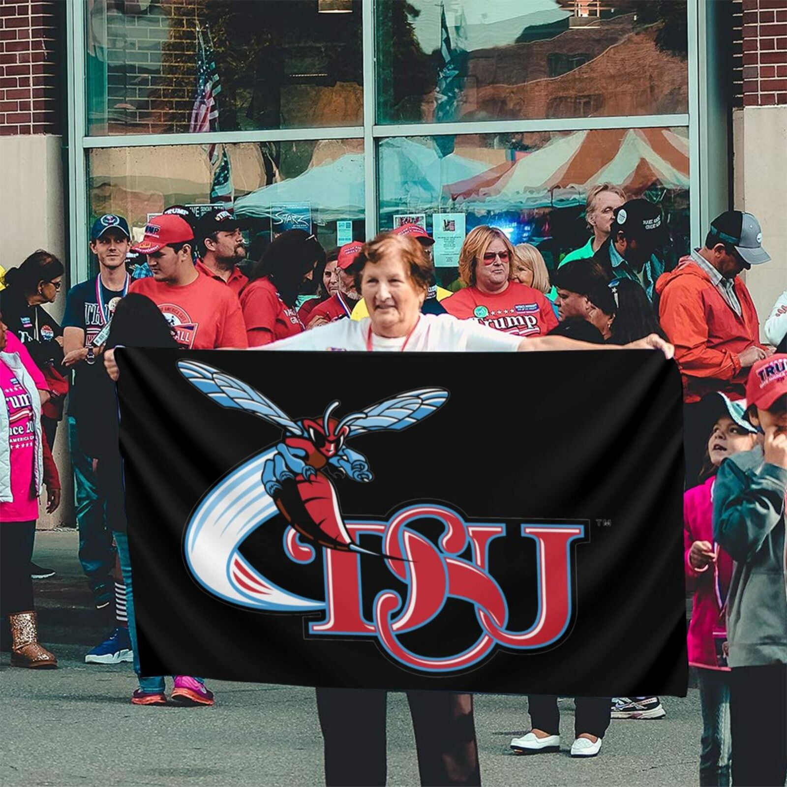 Delaware State University Logo Banner Breeze Flag Double sided Outdoor ...