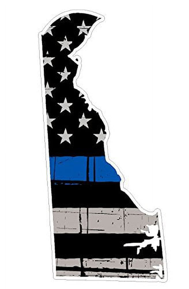 Delaware State (V10) Thin Blue Line Vinyl Decal Sticker Car/Truck ...