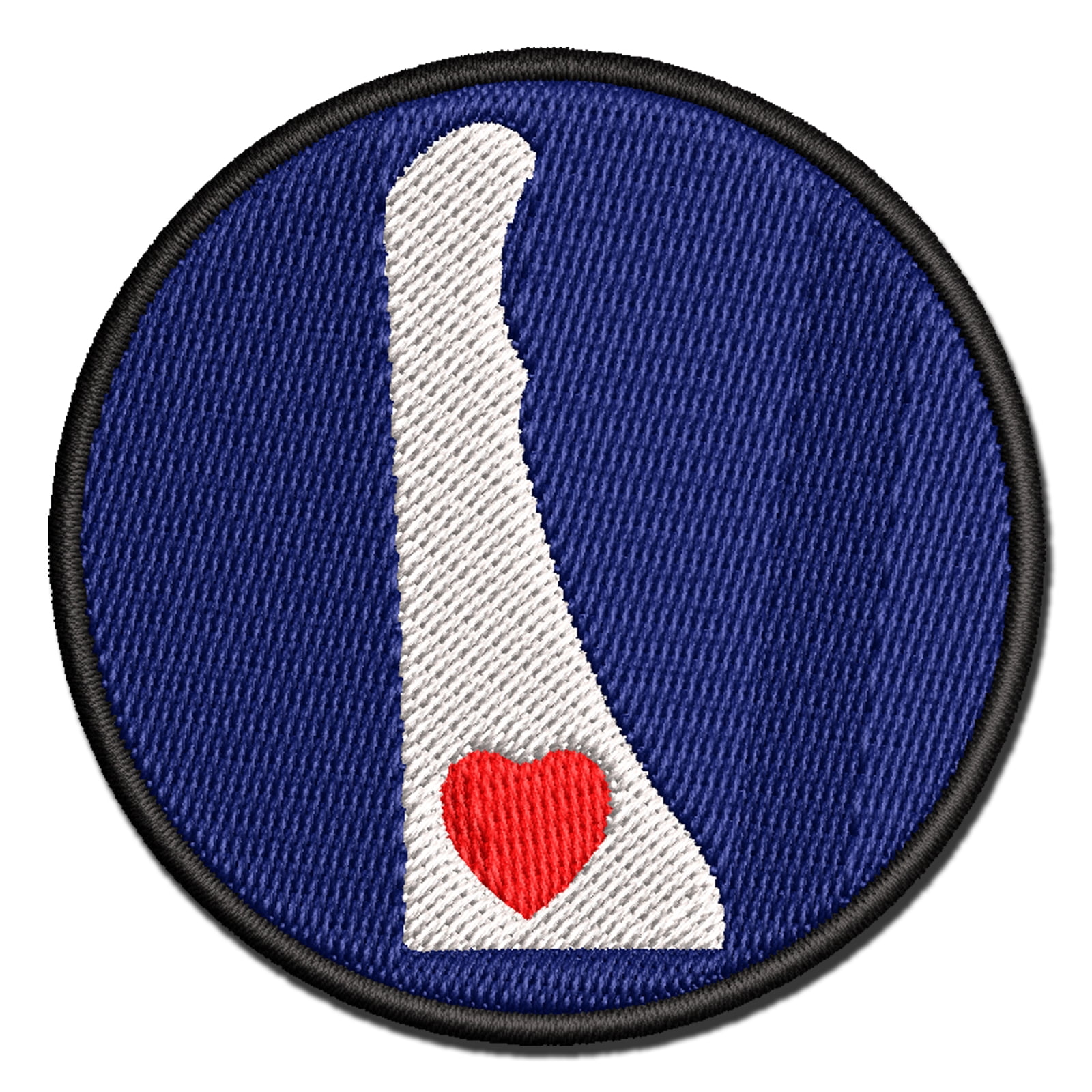 Delaware State with Heart Applique Multi-Color Embroidered Hook & Loop ...