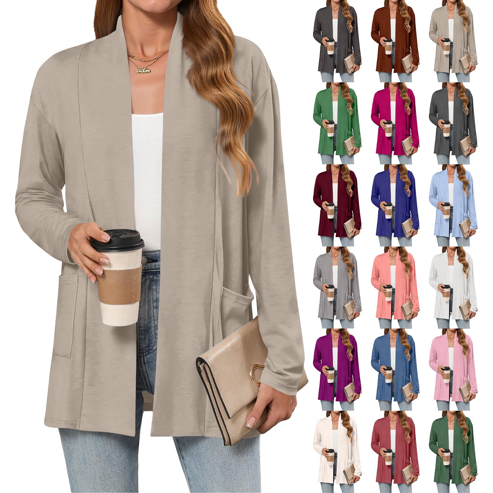 Delayuji Lightweight Cardigans For Women Long Sleeve Thin Cardigans ...