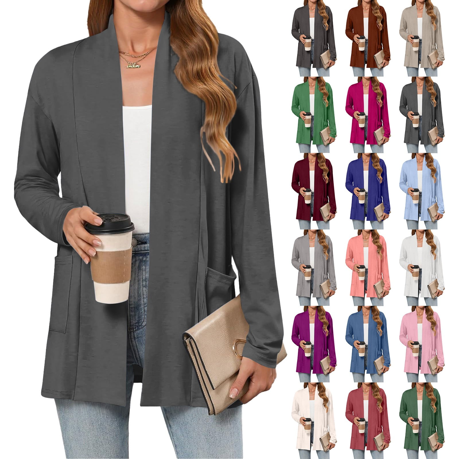 Delayuji Lightweight Cardigans For Women Long Sleeve Thin Cardigans ...