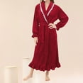 Delayuji Premium Robes for Women Plush Fleece Lace Trim Fuzzy Bathrobe ...