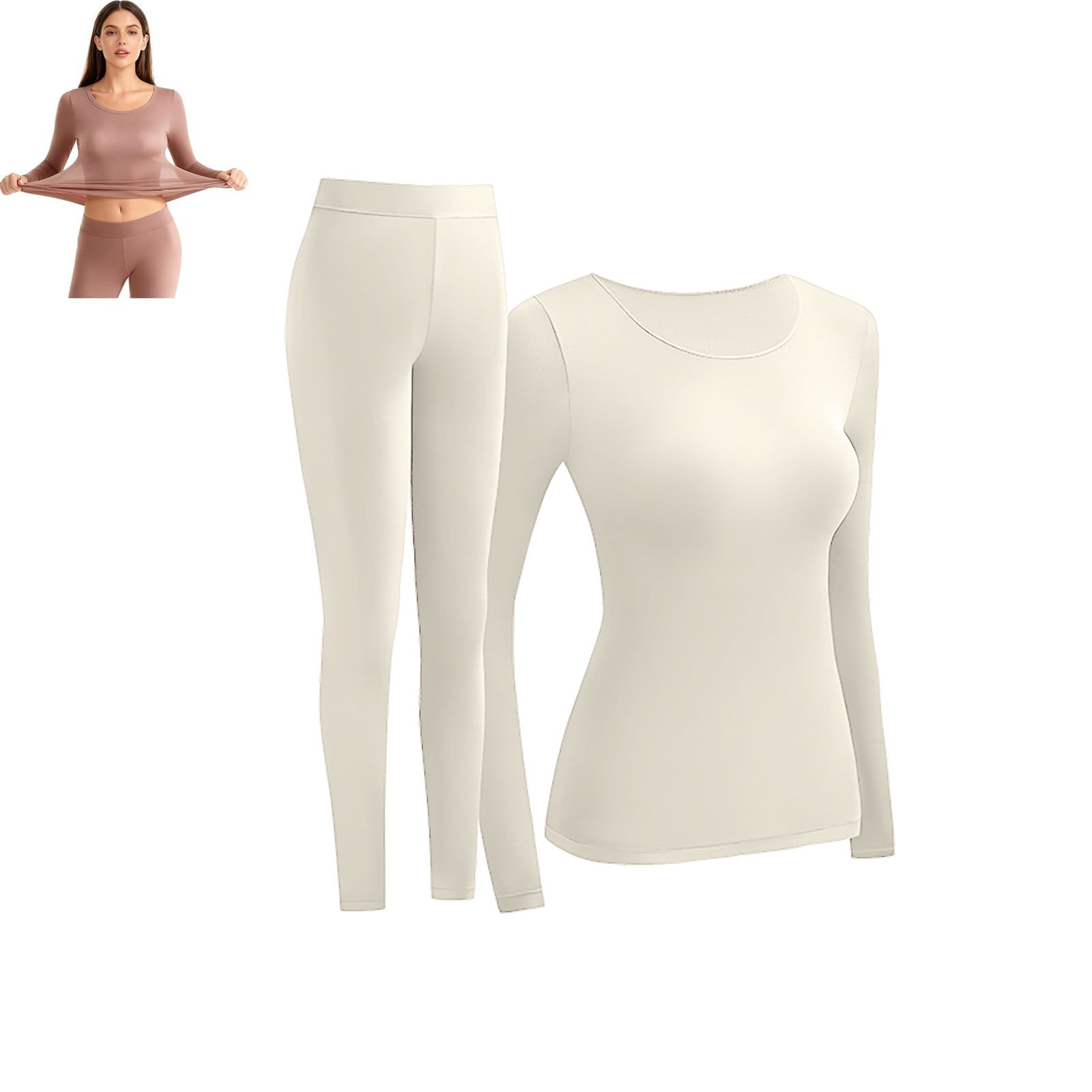 Delayuji Thermal Underwear Set for Women Thermal Inner Wear High ...
