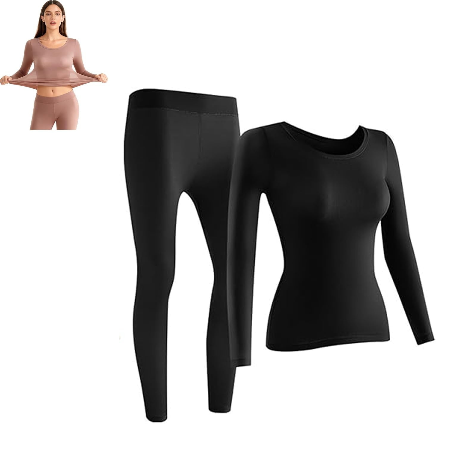 Delayuji Thermal Underwear Set for Women Thermal Inner Wear High ...