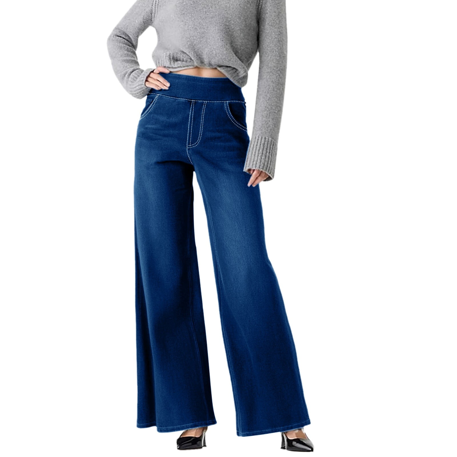 Delayuji Women Sweatpant Jeans Sweatpants That Look Like Jeans High ...