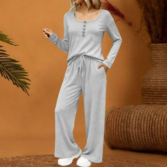 Delayuji Women's 2 Piece Set Loungewear Long Sleeve Mock Neck Tops and ...