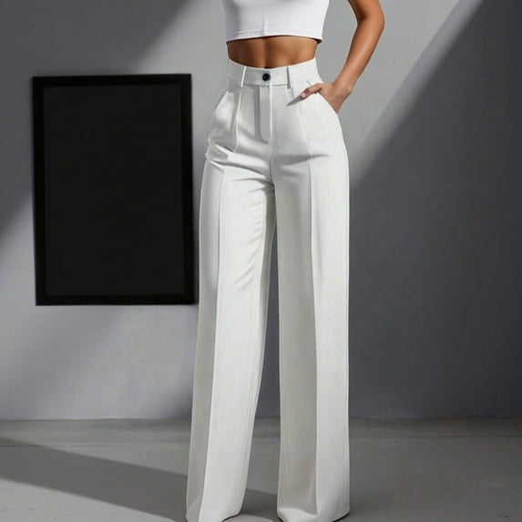 Delayuji Women's Business Pants High Waisted Dress Pants Casual ...