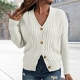 Delayuji Women's Cardigan V Neck Loose Knitted Sweater Button Down Long ...