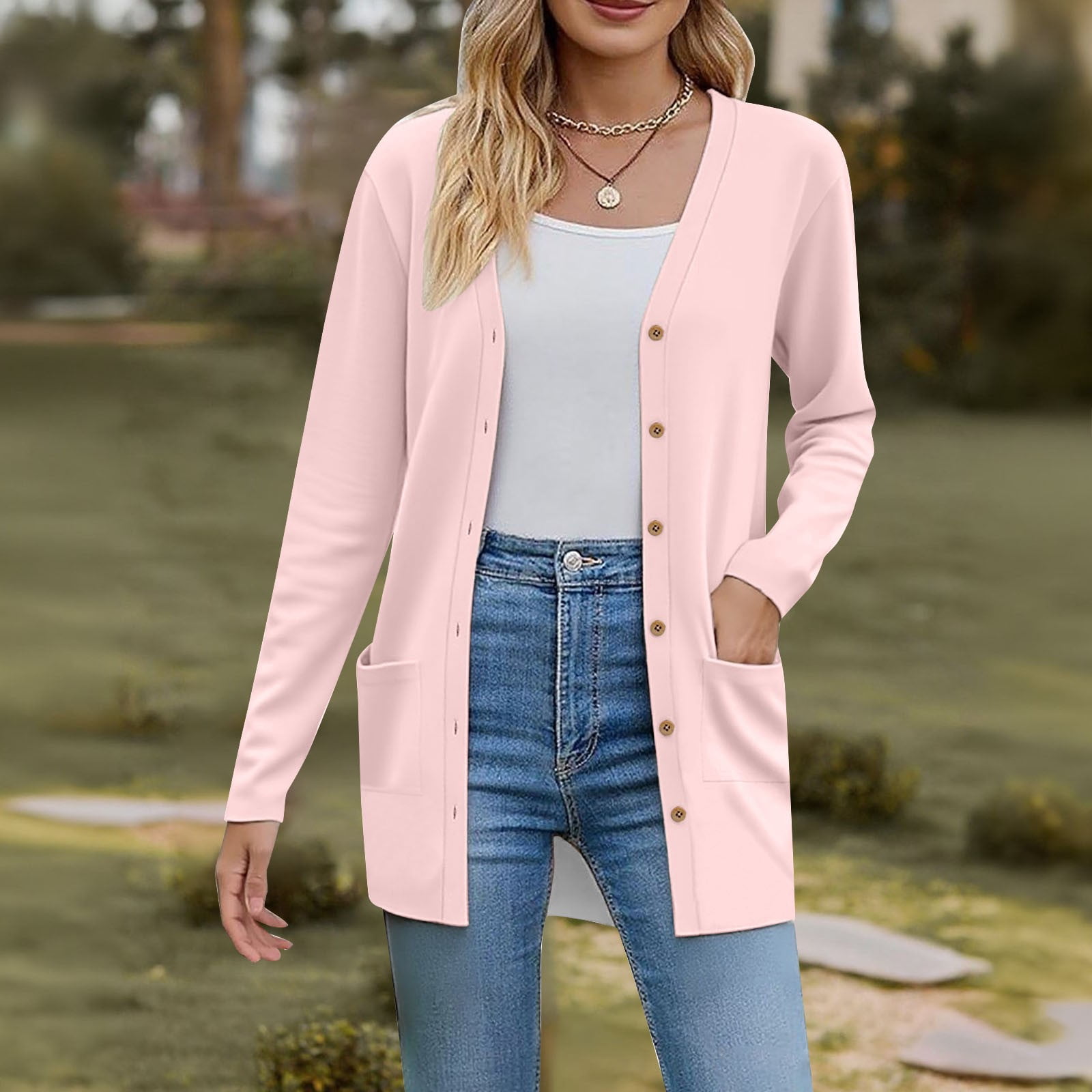 Delayuji Women’s Long Cardigan Sweater Fashion Lightweight Soft Knit ...