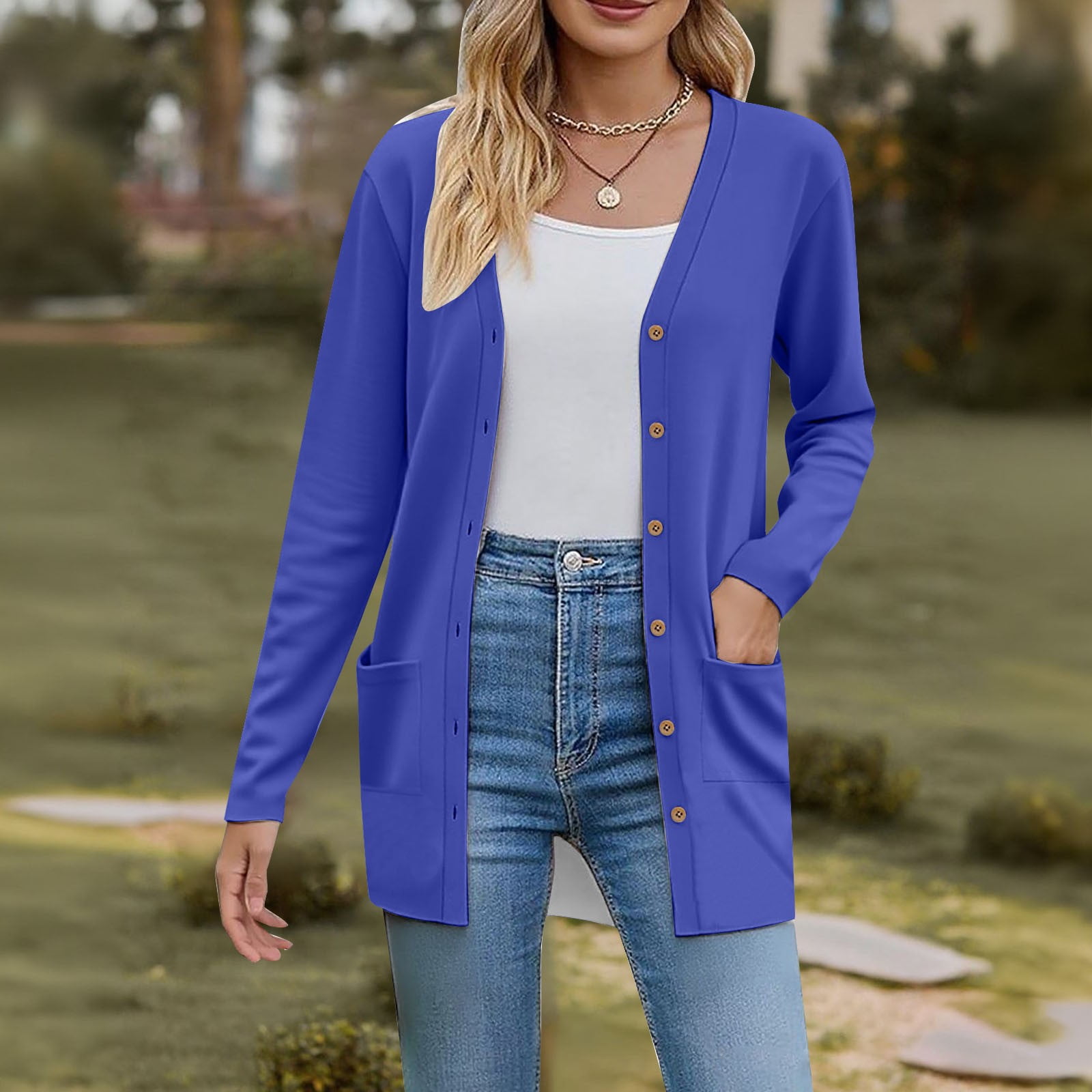 Delayuji Women’s Long Cardigan Sweater Fashion Lightweight Soft Knit ...
