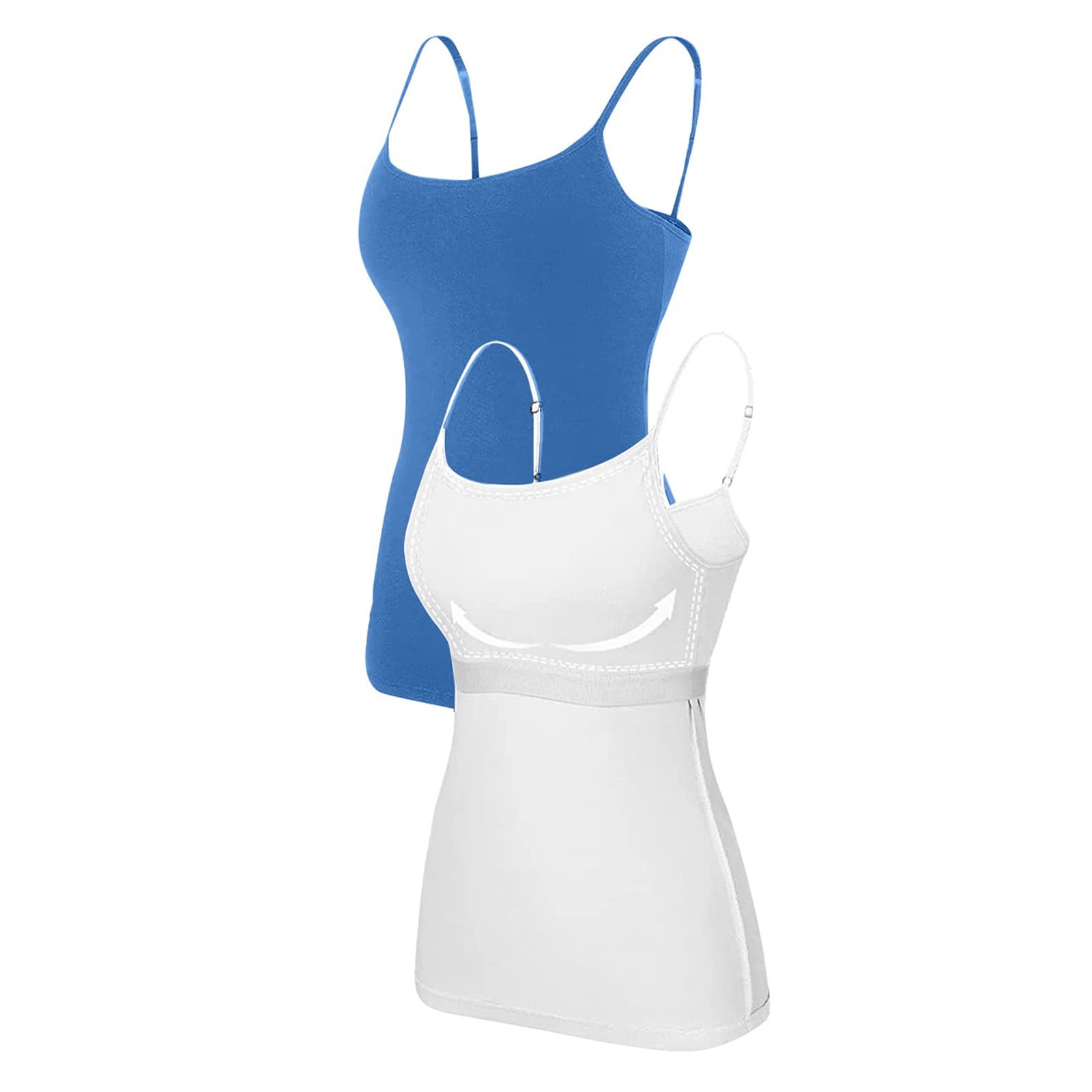 Delayuji Women's Solid Color with Bra Pads Bra One Vest Camisole Top ...