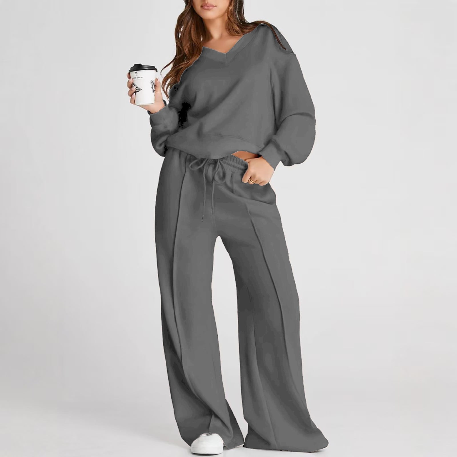 Delayuji Women's Sweatshits and Swearpants Sets Casual Long Sleeve ...