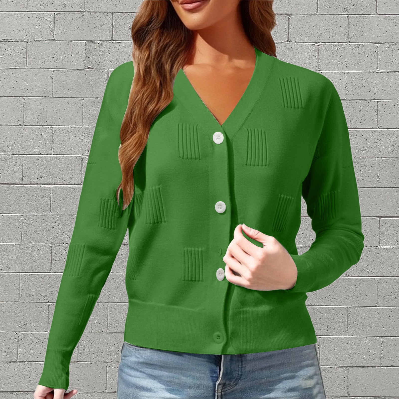 Delayuji Women's Wool Cardigan Sweater Long Sleeve Lightweight Summer V ...