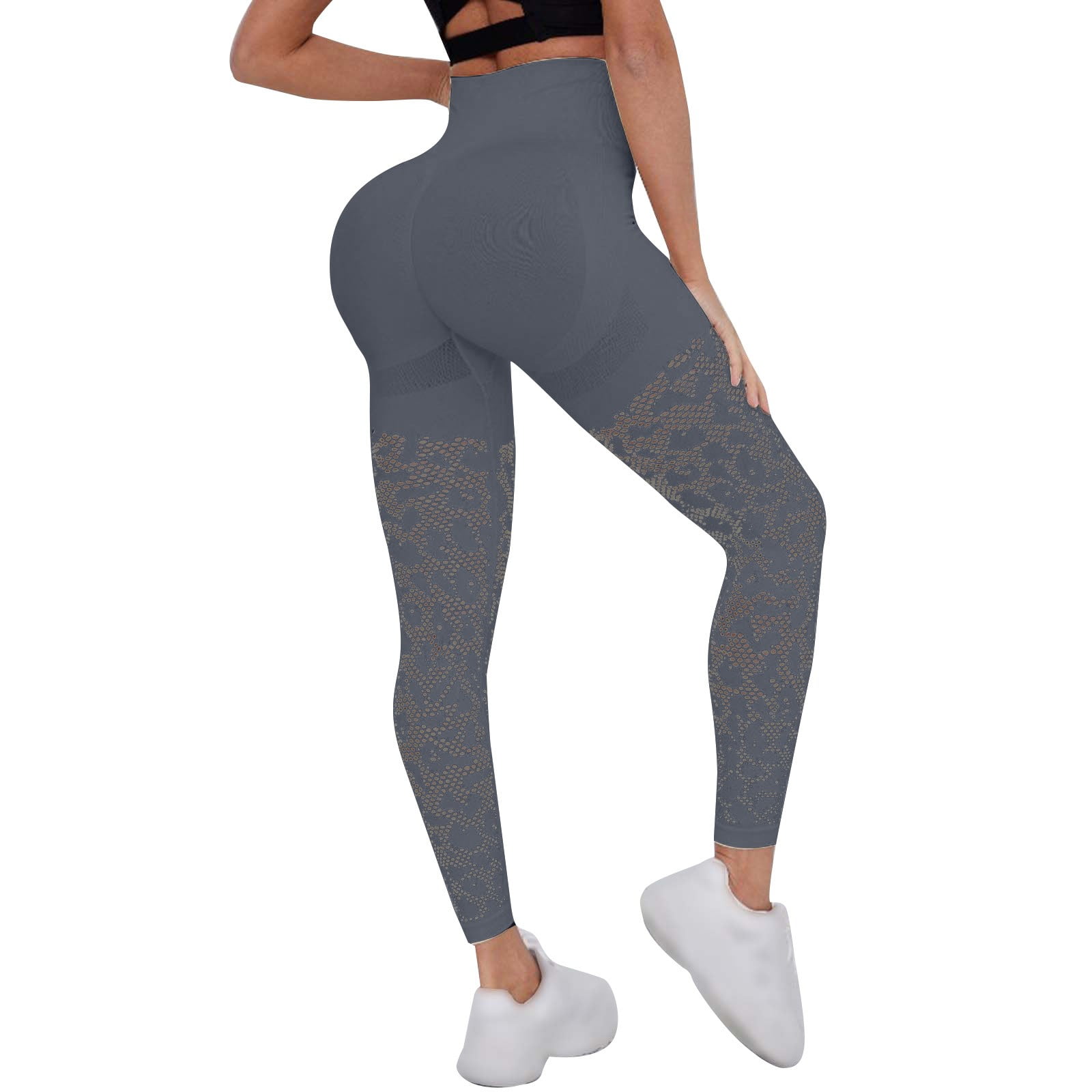 Delayuji Women's Yoga Legging Openwork Mesh High Waisted Tight Leggings ...