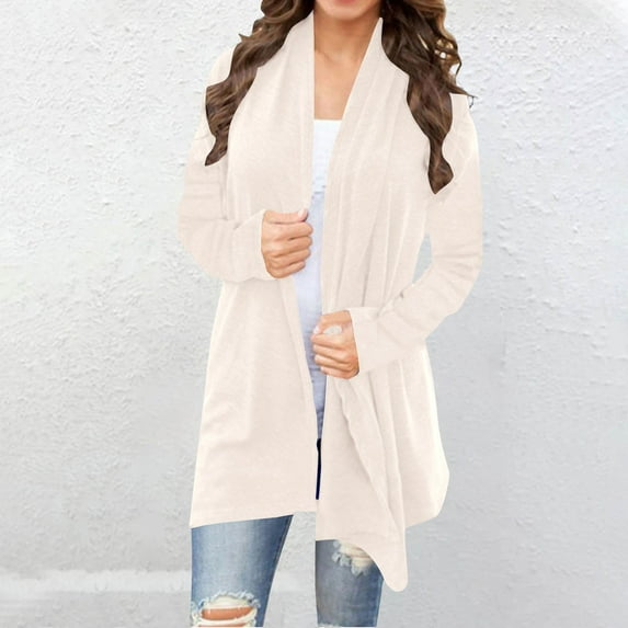 Delayuji Womens Lightweight Cardigan Sweater Knit Loose Long Sleeve ...