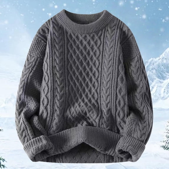 Delayuji Womens Oversized Sweater Cable Knitted Chunky Sweaters ...