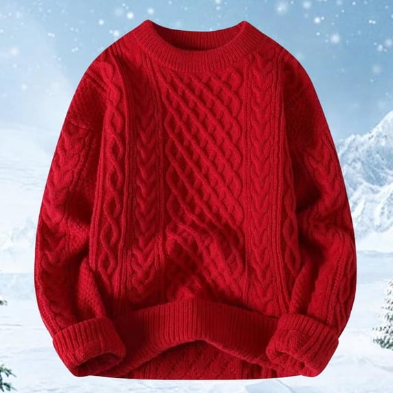 Delayuji Womens Oversized Sweater Cable Knitted Chunky Sweaters ...