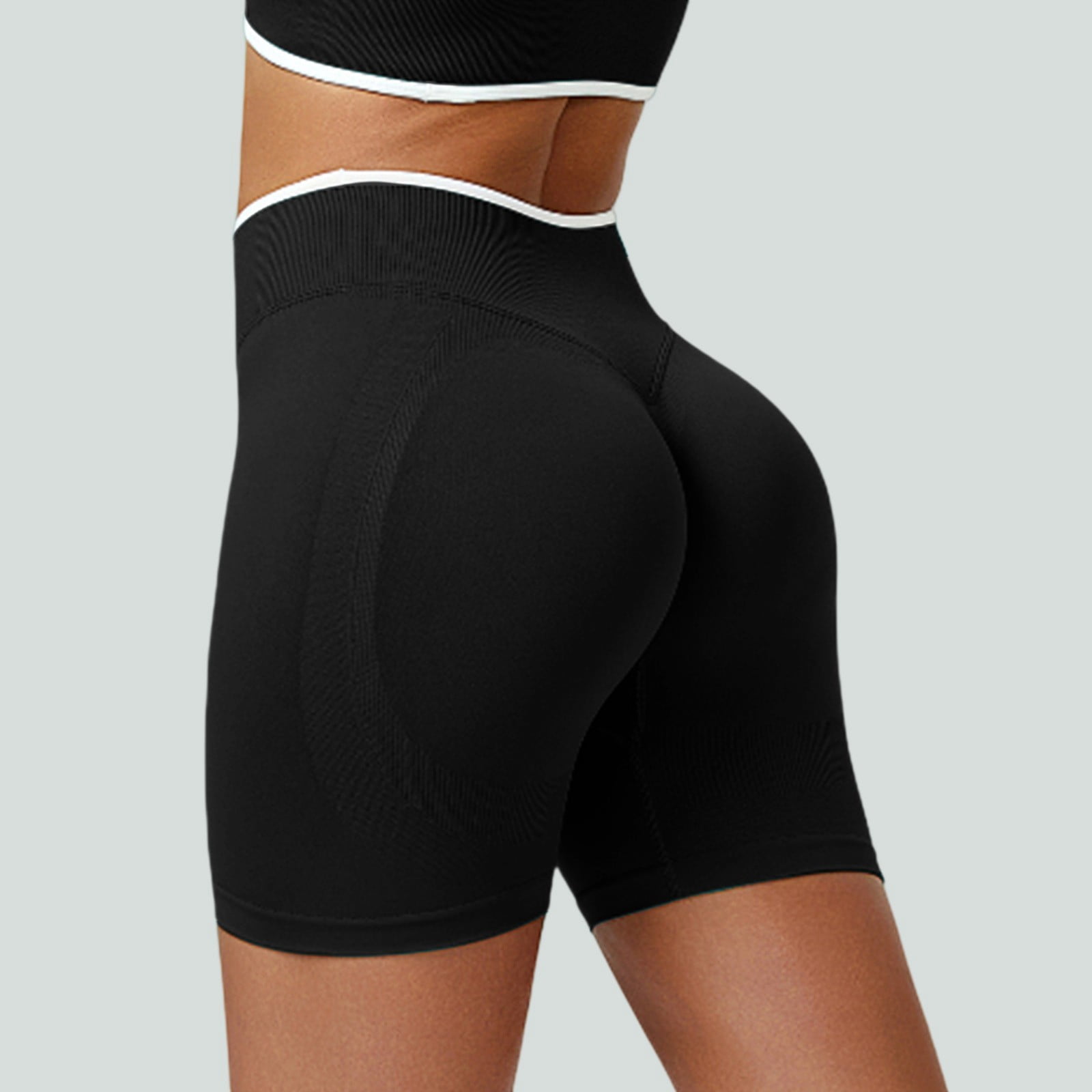 Delayuji Womens Yoga Short Workout Shorts Scrunch Seamless Gym Yoga ...