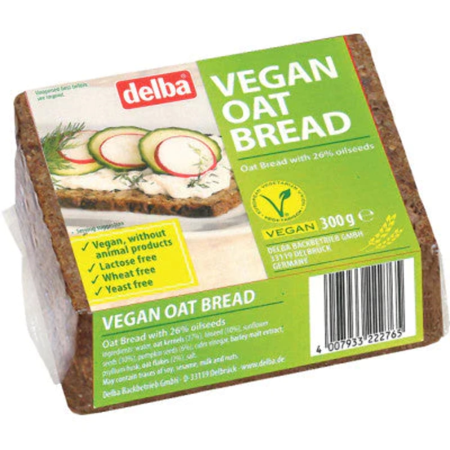 Delba Vegan Veggie Oat Rye Bread - Walmart.com