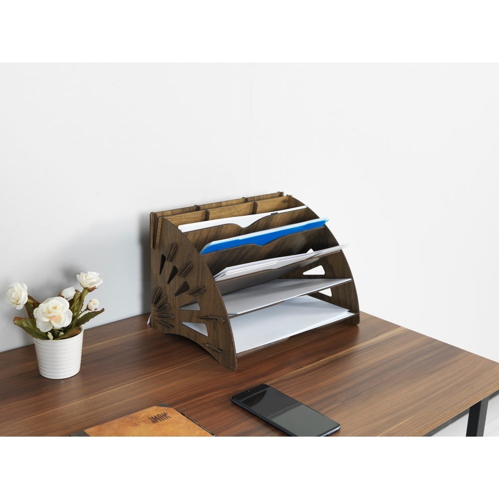 Delca Desktop Organizer Walnut - Walmart.com