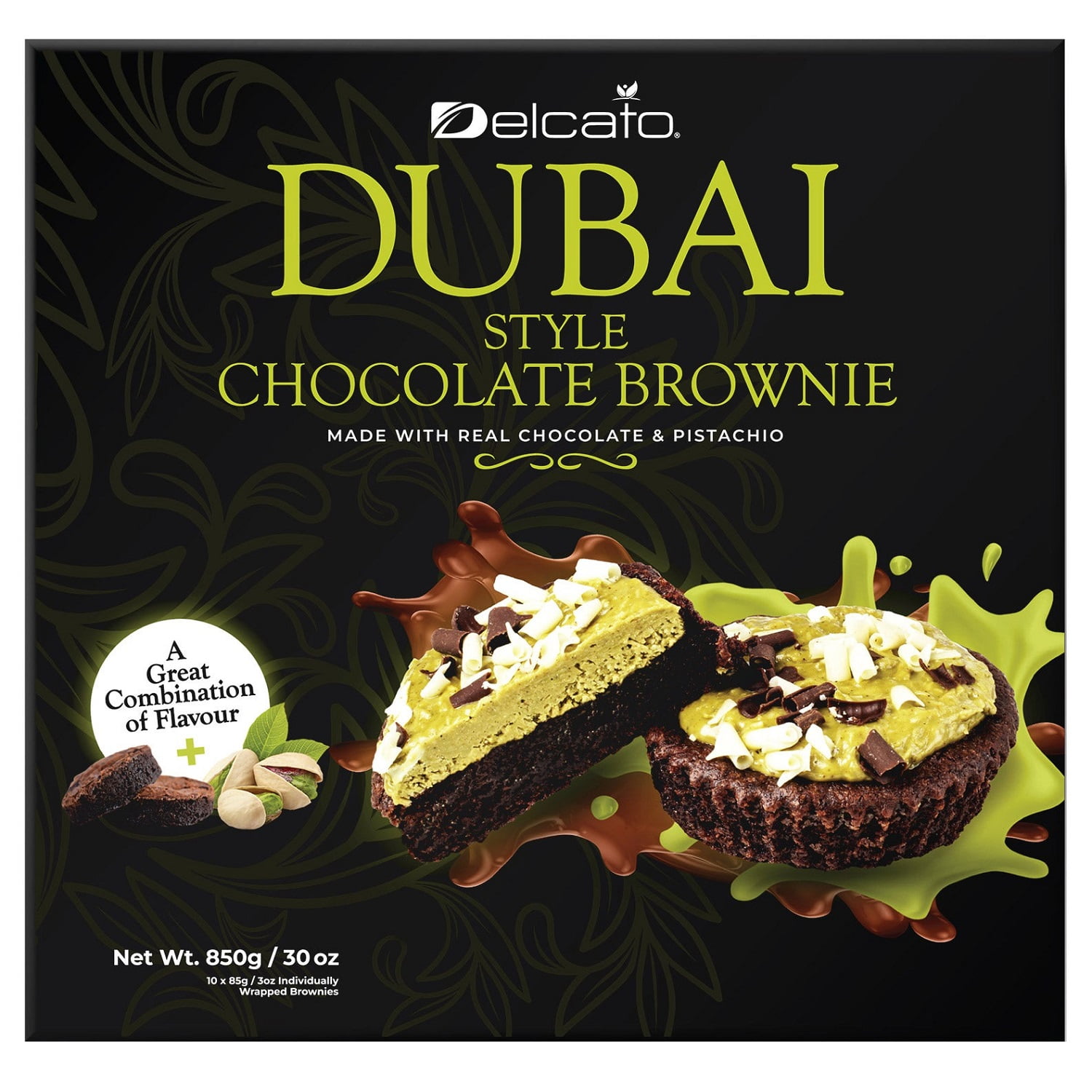 Delcato, Dubai Style Chocolate Brownie, 3 Ounce, Pack of 10 - Walmart.com