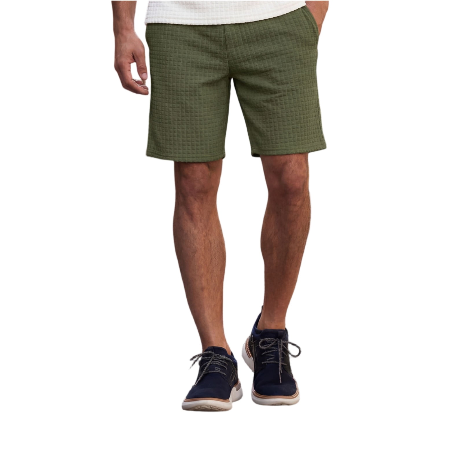 Delconic Men's Slightly Stretch Sports Casual -color Small Check Loose ...