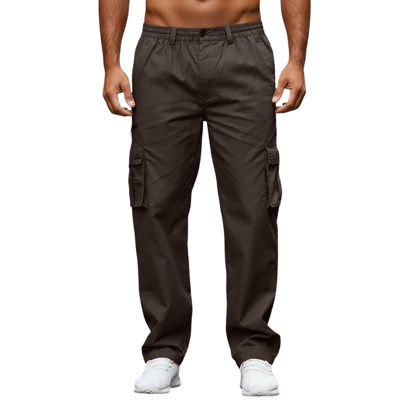 Delconic Mens Relaxed Fit Cargo Pants With Multiple Pockets Straight ...
