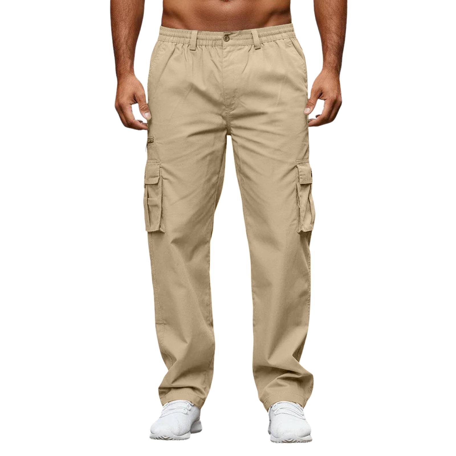 Delconic Mens Relaxed Fit Cargo Pants With Multiple Pockets Straight ...