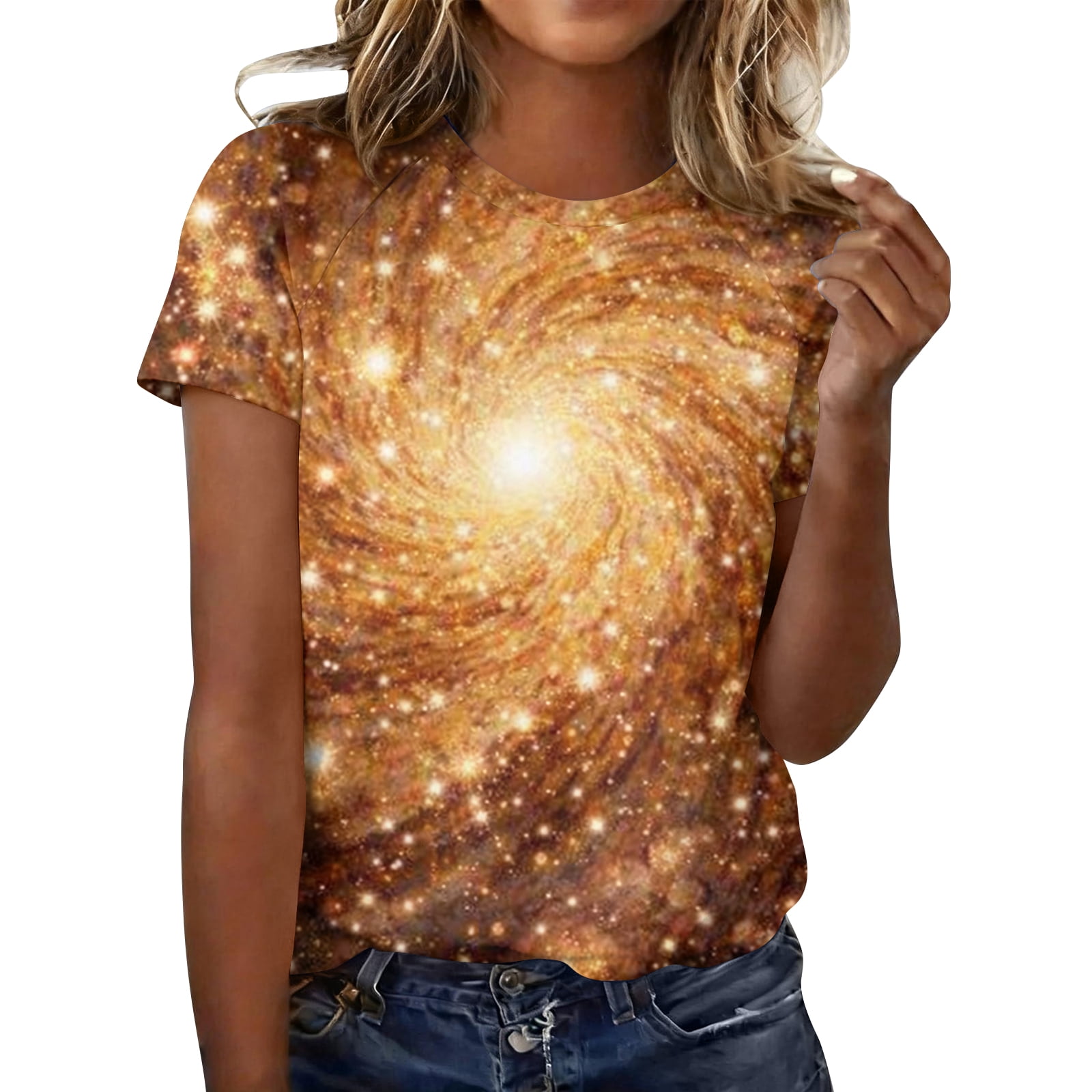 Delconic Unisex Casual Fashion Short Sleeve Raglan Sleeve Printed T ...