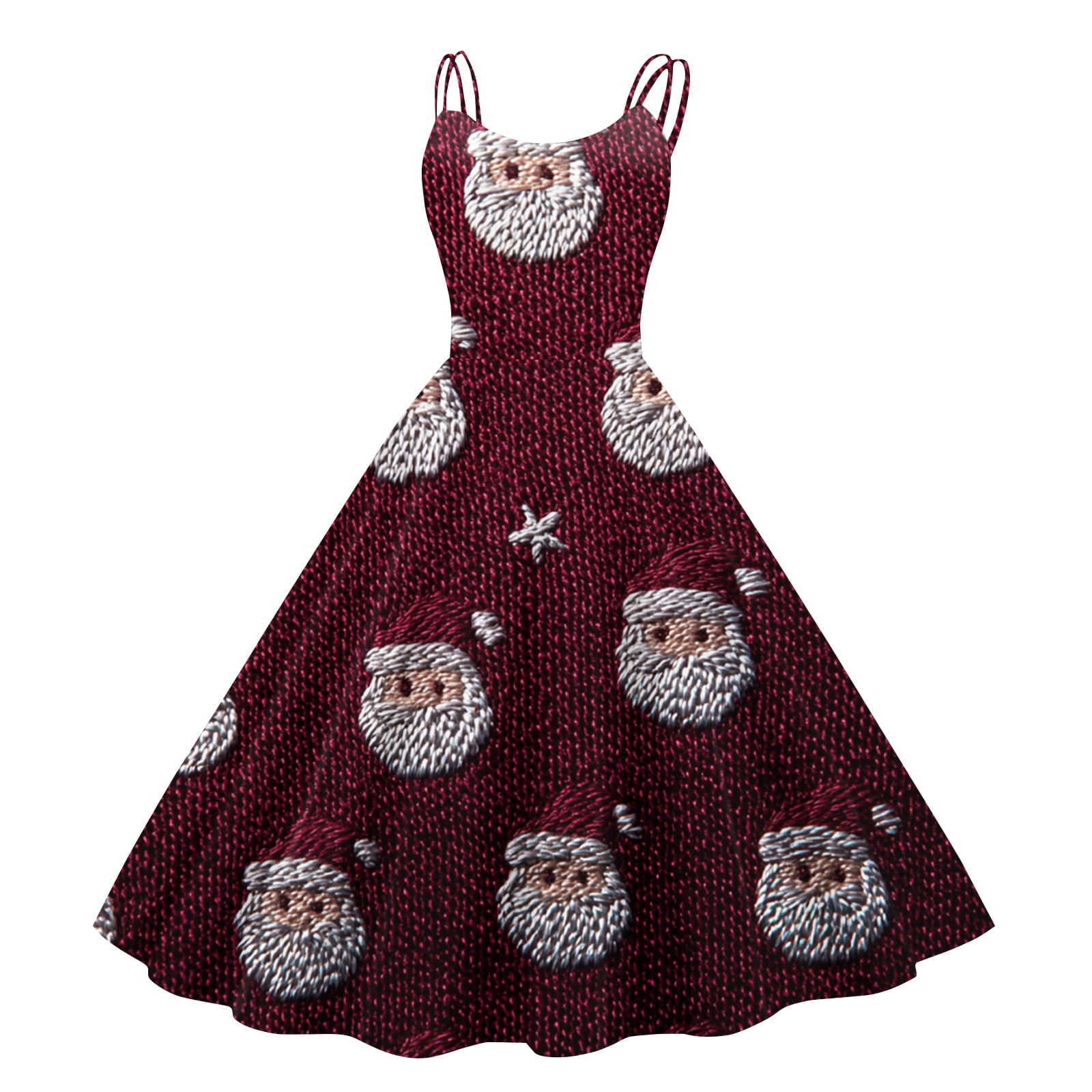 Delconic Women's Christmas Print Sexy Off-the-Shoulder Punk Retro Dress ...