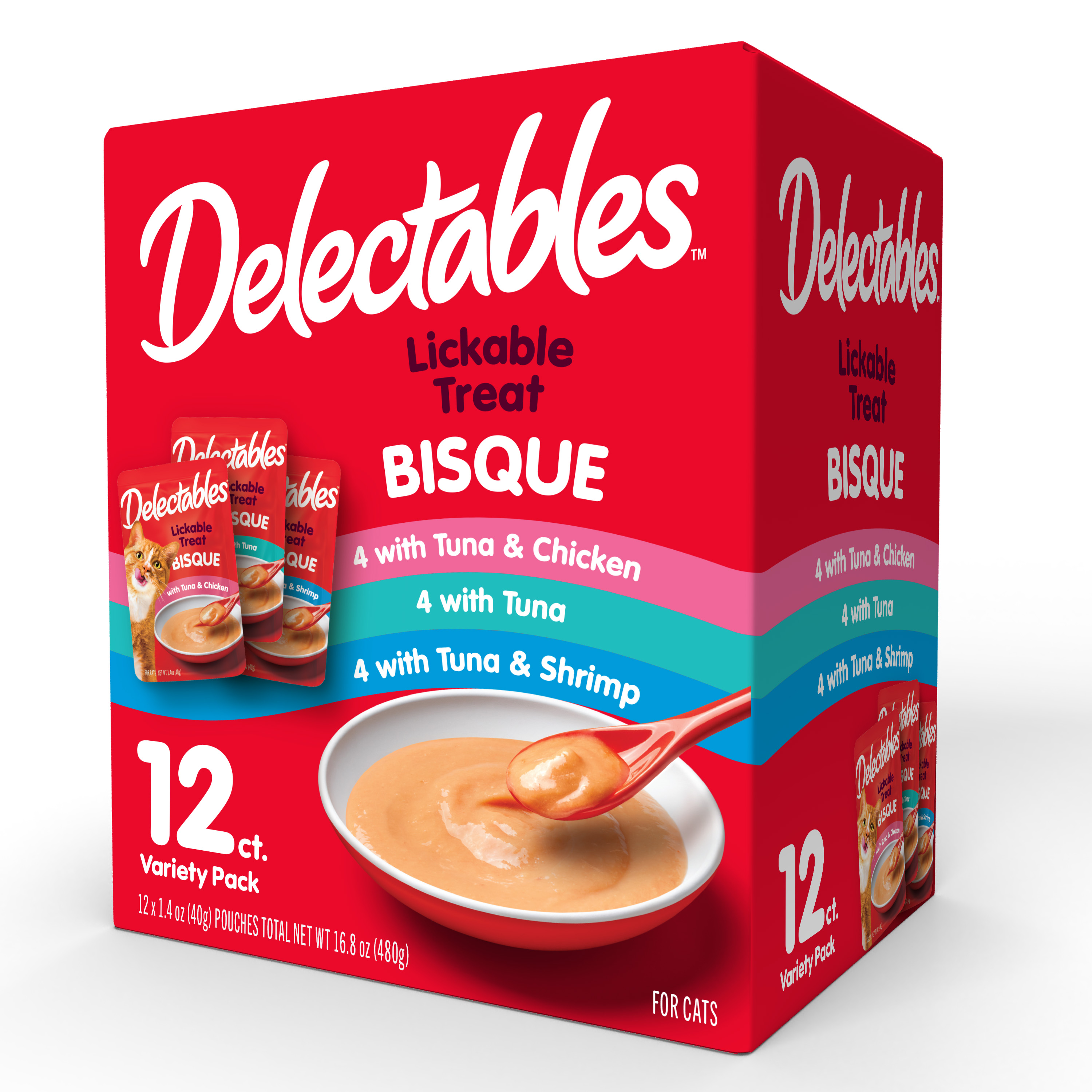 Delectables Lickable Cat Treats - Bisque Tuna & Chicken, 1.4 Oz ...