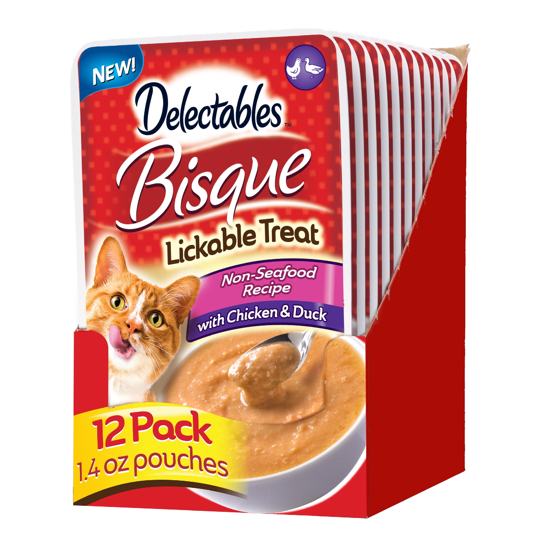 Delectables Bisque Non Seafood Chicken & Duck Wet Cat Treat 1.4oz, 12 ...