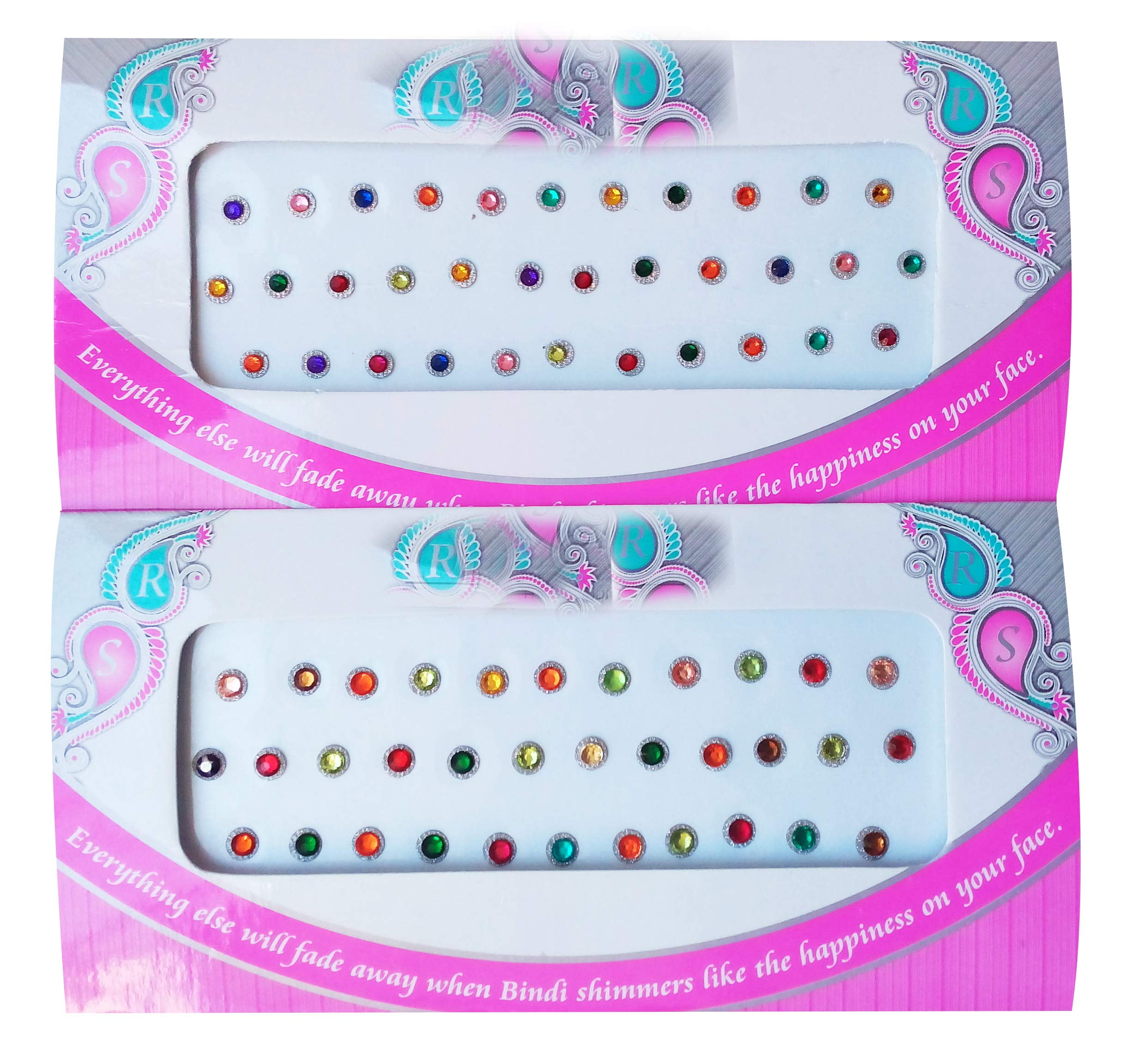 Delegarde® Glitter Round Bindis For Women Large Big Size Bindi (Multi ...