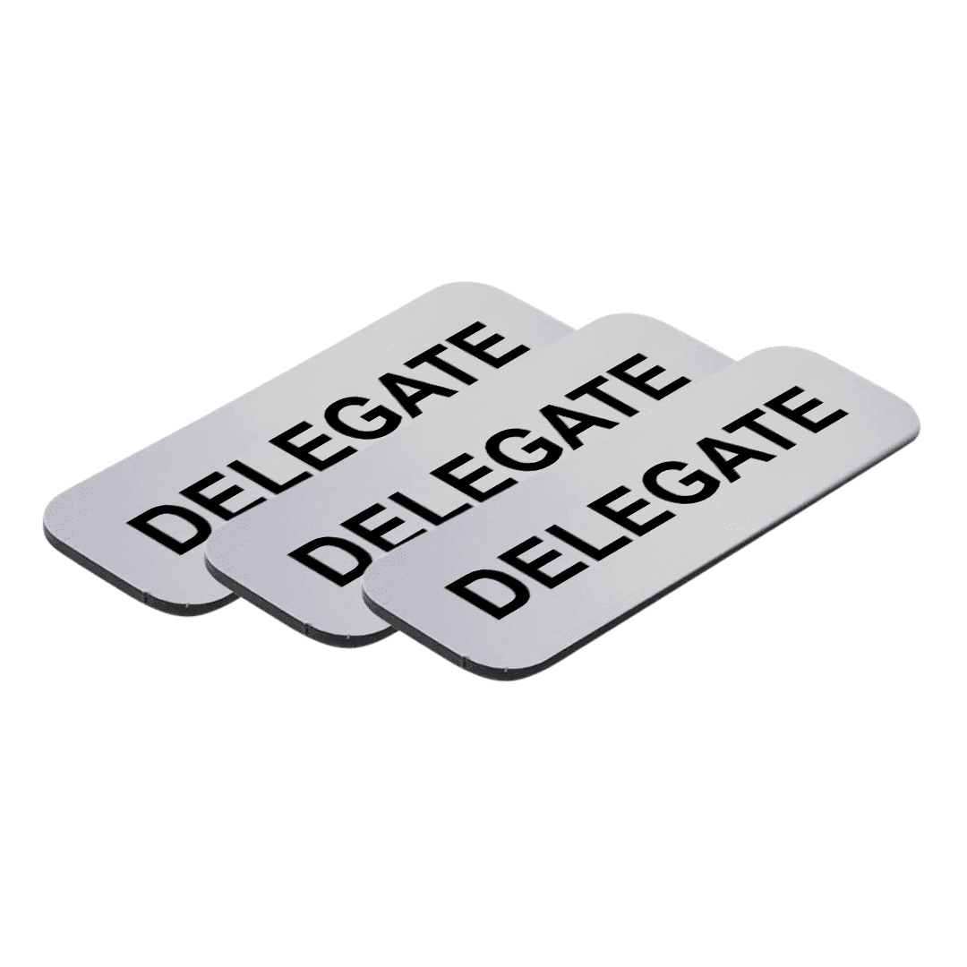 Delegate 1 x 3" Name Tag/Badge, Silver, (3 Pack) - Walmart.com