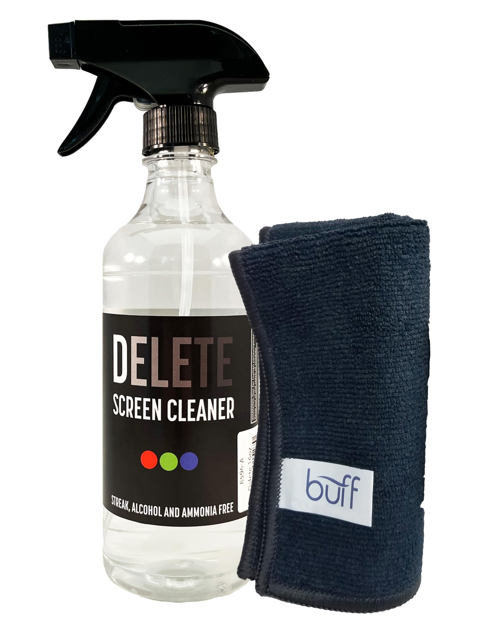 Delete Screen Cleaner Spray Kit, 16oz Bottle and 12"x12" Microfiber ...